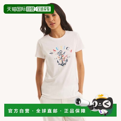 自营Nautica Womens Colored Anchor Graphic T-Shirt - bright w