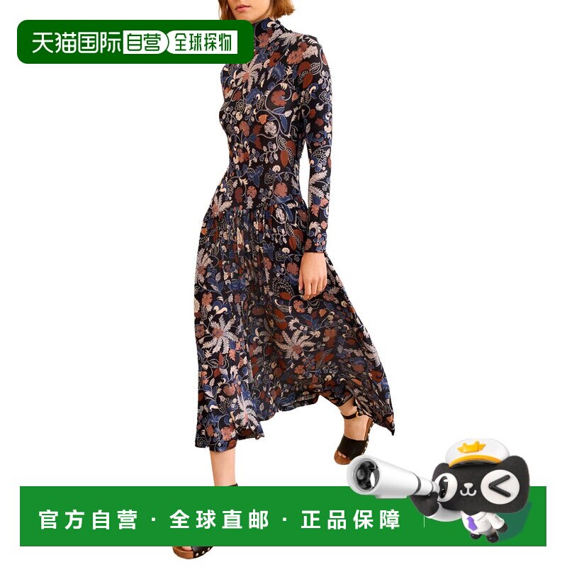 自营Ulla Johnson Fernanda高领连衣裙-蓝色 美国奥莱直发