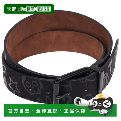 自营Element Distressed PU Reversible Belt with Allover Print