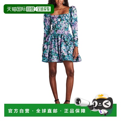 自营tadashi shojiHarlym印花迷你连衣裙-多色 美国奥莱直发