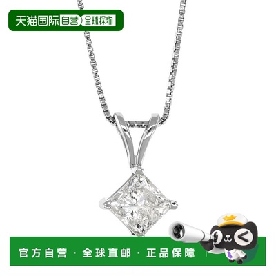 自营vir jewels3/4 cttw 钻石单石吊坠项链 14K 白金公主链 - 白