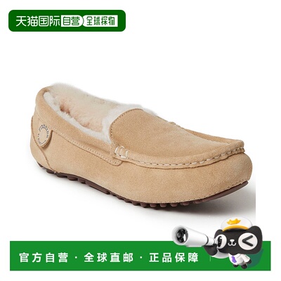 自营 Fireside By Dearfoams 女式 Mel 正品剪羊毛莫卡辛鞋 - 沙