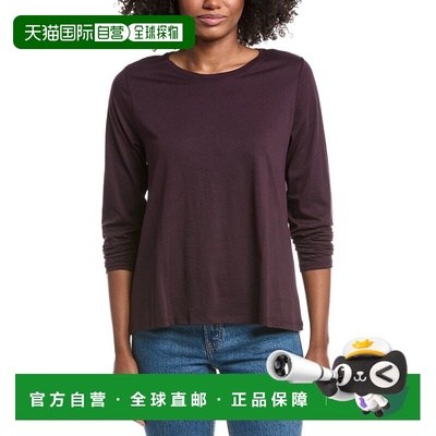 自营EILEEN FISHER Round Neck T-Shirt - purple 美国奥莱直发