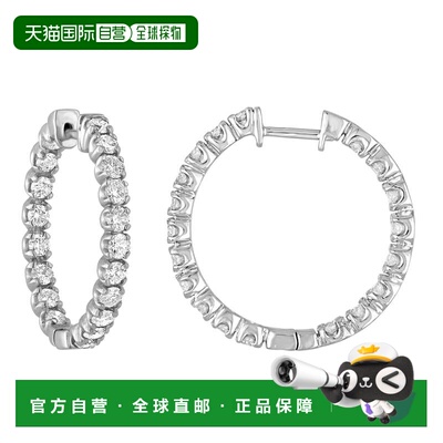 自营vir jewels3 cttw Lab Grown Diamond Hoops Earrings in Ste
