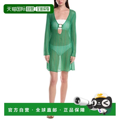 自营BECCA by Rebecca Virtue Golden Crochet Tunic - green 美