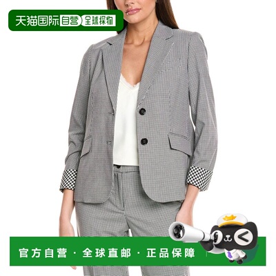 自营Jones New York Notch Collar Jacket - blue 美国奥莱直发