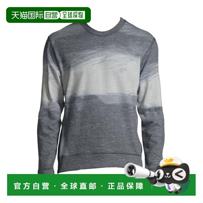 自营J Brand 男士灰色渐变印花 Messer 羊毛运动衫 - 灰色 美国奥
