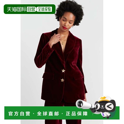 自营chinti & parkerClaret Laura Whitmore Velvet Jacket - cla