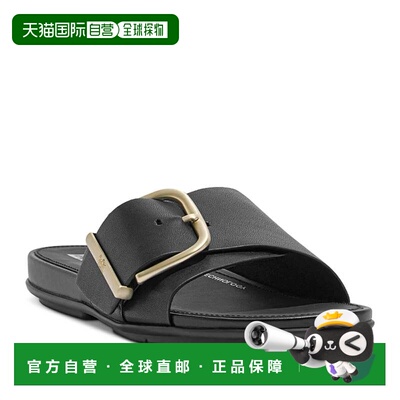 自营Women's FitFlop Gracie Sandals Black Leather Maxi-Buckle