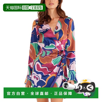 自营MINKPINK Lottie Wrap Mini Dress - green 美国奥莱直发