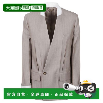 自营victoria beckhamTailored Collarless Jacket in Soft Beige