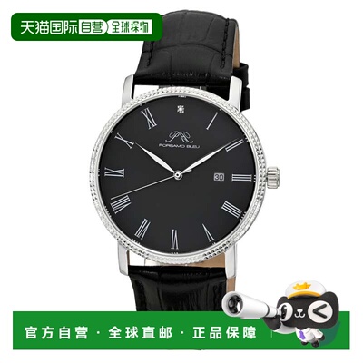 自营Porsamo Bleu Men's Veritas 1 Genuine Leather Band Watch
