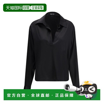 自营Tom Ford Silk Dress Women's Shirt - black 美国奥莱直发