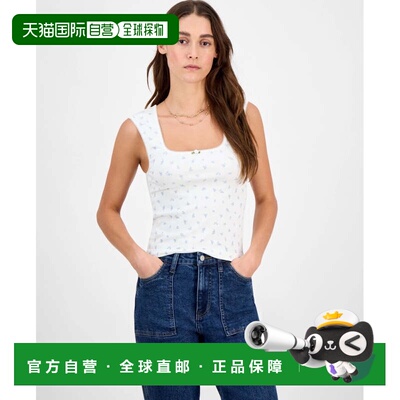 自营Hippie Rose Pointelle上衣女式白色Ditsy花卉鸡棚颈PALL360-