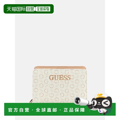 自营guessEldoria Logo French Wallet - white 美国奥莱直发钱包