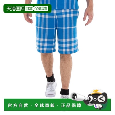 自营Burberry Weaver格子印花百慕大短裤-鲜蓝色 美国奥莱直发
