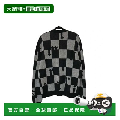 自营Amiri Logo Check Cashmere Crewneck- Black / White - blac