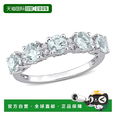 自营 925 纯银 Mimi & Max 1 3/8 克拉 TGW 海蓝宝石和白色托帕石