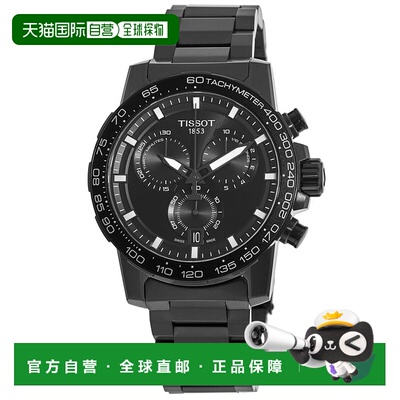 自营 tissot天梭 Supersport Chrono 黑色表盘不锈钢男士手表 T1