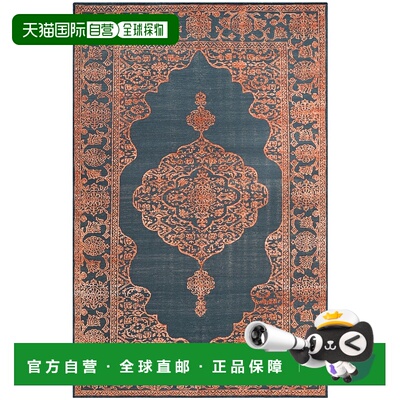自营safaviehChester Hand Made Area Rug, Navy / Rust Traditio