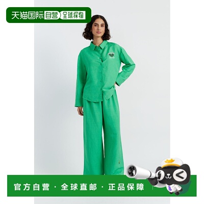 自营 chinti & parker绿色亚麻棉花生球拍俱乐部长裤-绿色 美国奥