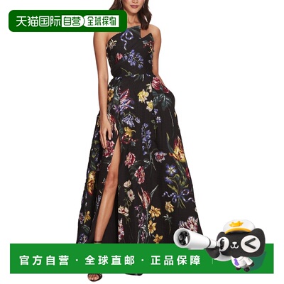 自营Marchesa Notte Gown - black multi 美国奥莱直发连衣裙长裙