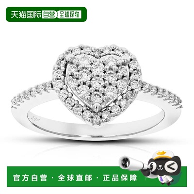 自营 vir jewels1/2 克拉圆形切割实验室培育钻石结婚订婚戒指 .9