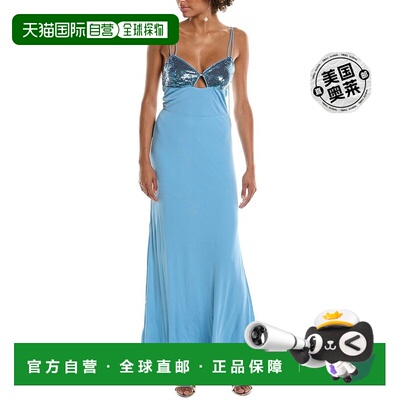 自营 Halston Kasen 礼服 - 蓝色 美国奥莱直发连衣裙长裙