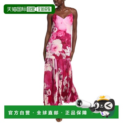 自营Ungaro Camden印花长裙-红色 连衣裙吊带美国直发奥莱