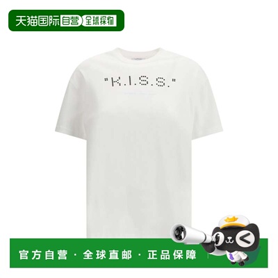 自营off-whiteKiss Quote Reg宽松棉质t恤-白色 美国奥莱直发