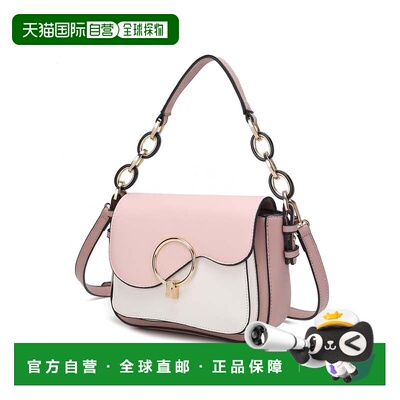 自营mia k collectionMia K.的Fantasia纯色斜肩女式手提包-白色