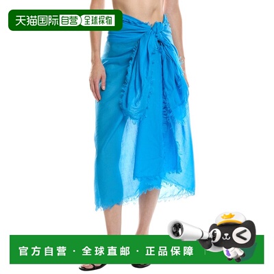 自营weworewhatWewore什么Raw Edge Maxi Sarong-蓝色 美国奥莱直