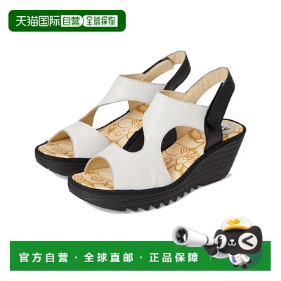 自营Fly London YOXA576FLY凉鞋女士-白色黑色后背坡跟ZOGG2969-