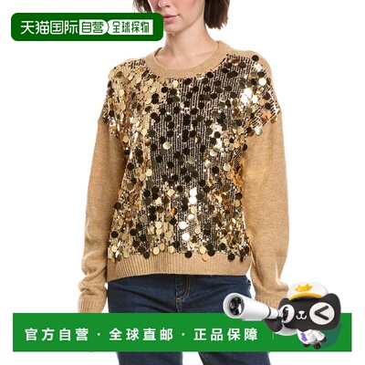 自营Vince Camuto Multi Paillette Crewneck - brown 美国奥莱直