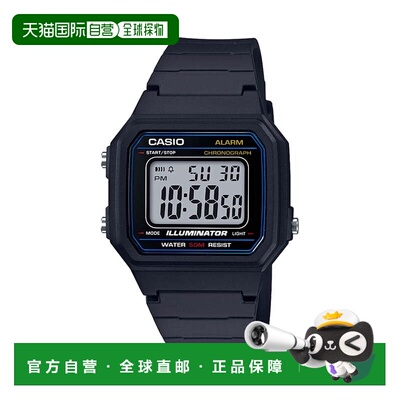 自营Casio Men's Classic Black Digital Watch with Clear Dial