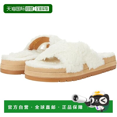 自营Jack Rogers Lexi凉鞋WoNatural人造Shearling十字形表带GAL5