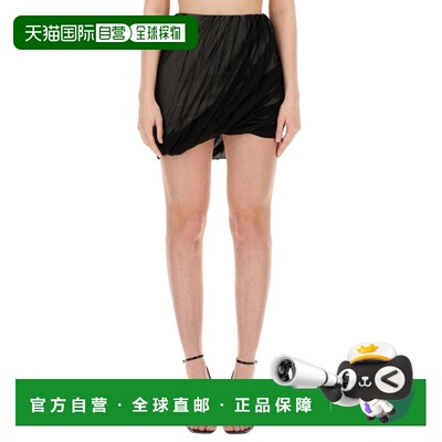 自营helmut langBalloon Silhouette Silk Skirt - black 美国奥