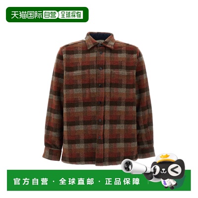 自营portuguese flannel多色格子羊毛法兰绒棕色上衣 美国奥莱直