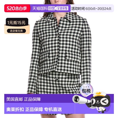 自营Rebecca Taylor Phillipa Check Cropped Wool-Blend Jacket