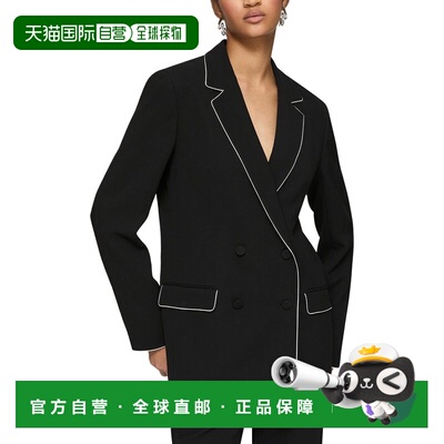 自营Lafayette 148 New York Double Breasted Blazer - black 美