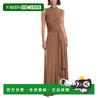 自营issue New York Wrap Bodice Gown - mocha 美国奥莱直发长裙