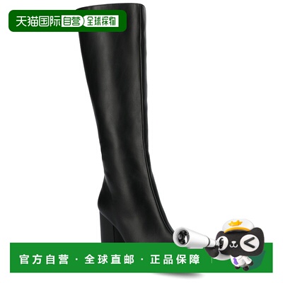 自营 journee collectionJournee女式Ameylia宽小腿靴-黑色pu 美