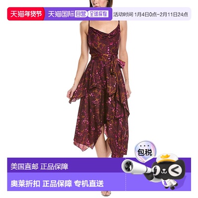 自营Marchesa Notte Sleeveless Handkerchief Midi Dress - blac