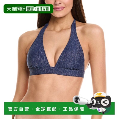自营Milly Chevron Halter Bikini Top - Blue 美国奥莱直发性感