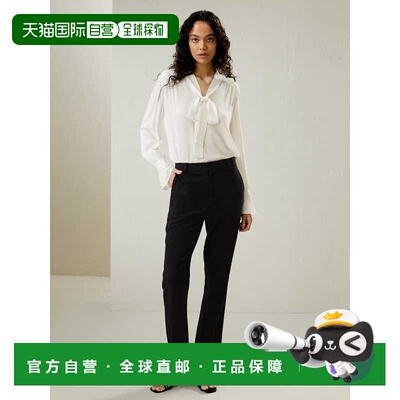 自营lilysilkSilk V-neck Ribbon Blouse for Women - natural wh
