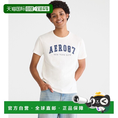 自营Aeropostale 87 Applique Graphic Tee - floral white 美国