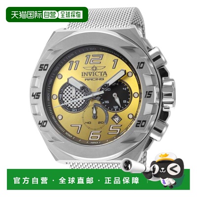 自营Invicta Men's Racing 48mm石英手表IN-47199-silver 美国奥