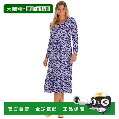 自营duffield laneThe Mosa Midi Dress in Blue Fern - blue 美