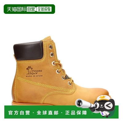 自营 panama jack巴拿马杰克女式03 B1棕褐色靴子防水皮革蕾丝徒C
