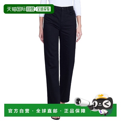 自营 l'agenceJones高层Stovepipe裤子-黑色 美国奥莱直发直筒裤